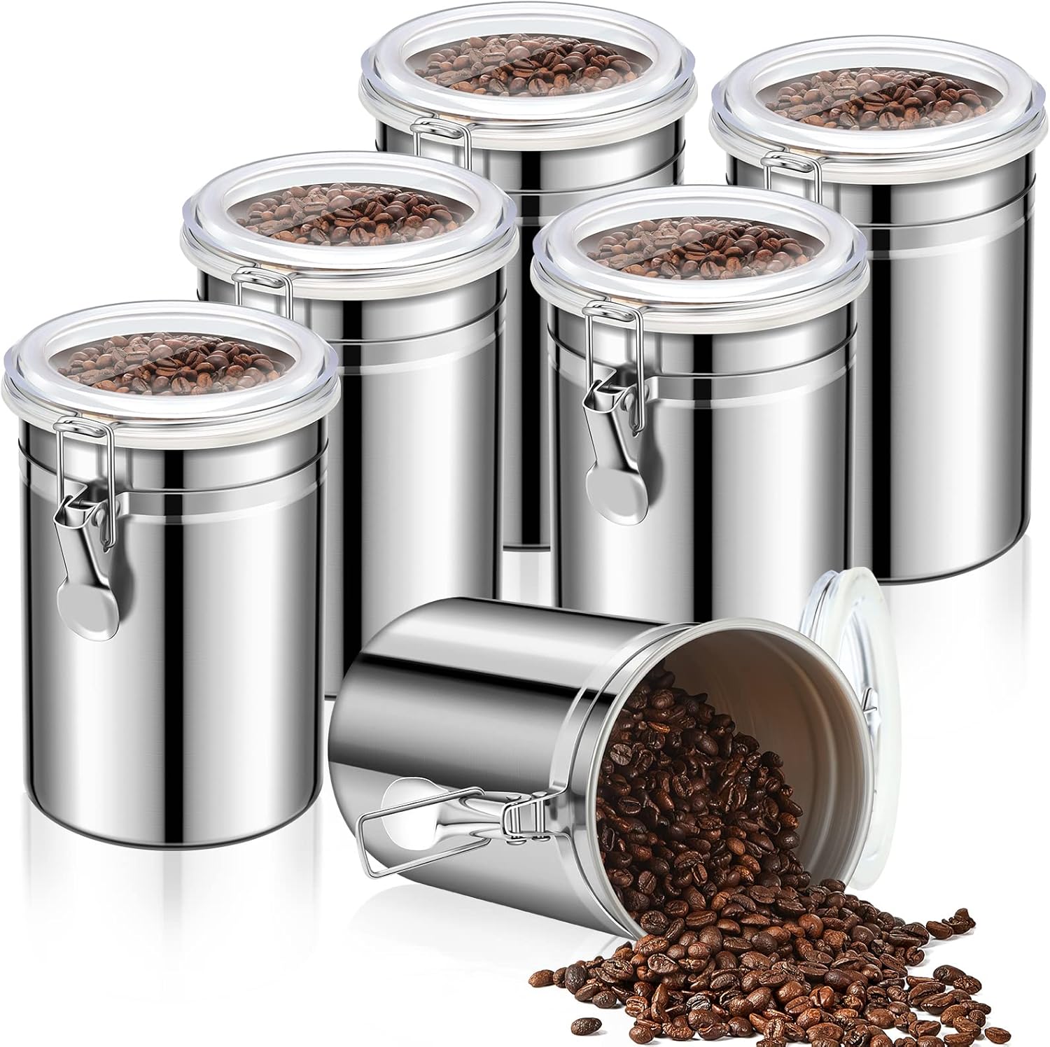 Amazon.com: Lallisa 3 Pcs Stainless Steel Canisters 62 oz Stainless ...