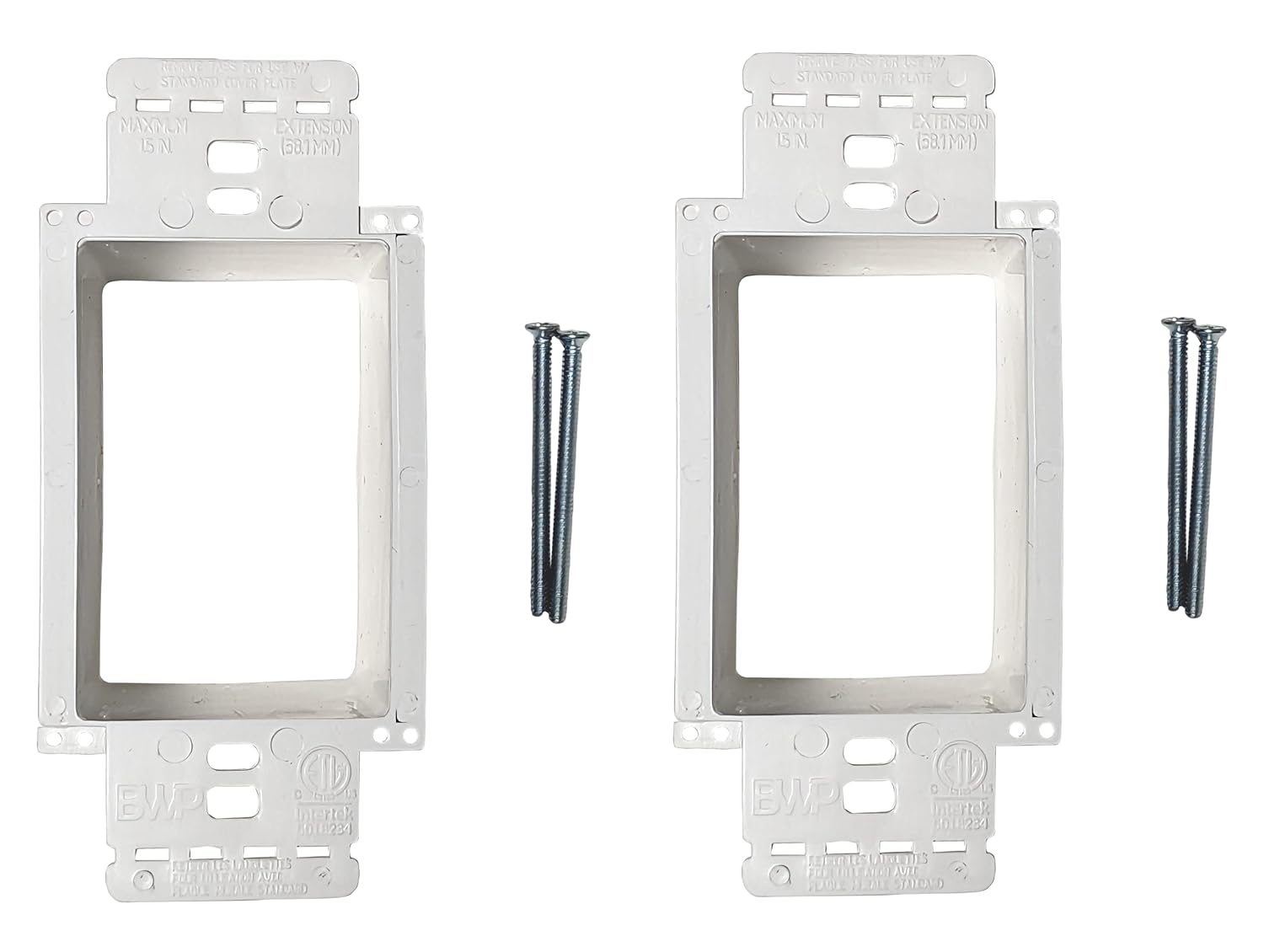 BestMounts - Electrical Power Outlet Box Extender Kit – Single Gang Box ...