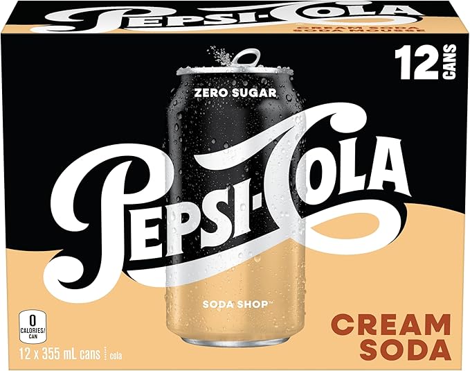 Pepsi-Cola Zero Sugar Soda Shop Cream Soda 12 x 355 ml : Amazon.ca ...