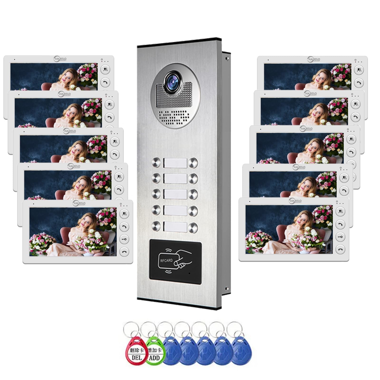 Amazon.com : Video Apartment Intercom System,6 Units 7 inch Monitor ...