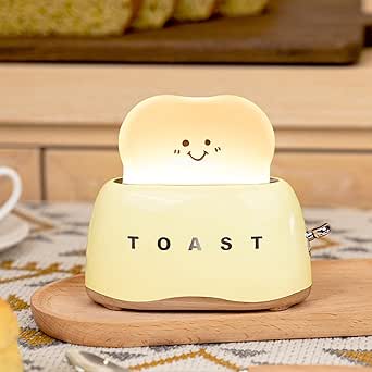 Rtavnds Toaster Light,Cute Toast Lamp,Battery Powered Night Light for ...