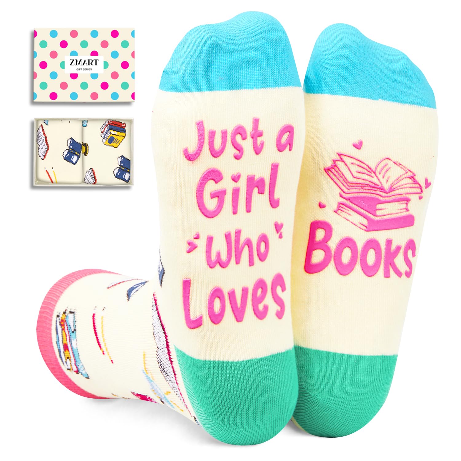 Amazon.com: Zmart Book Lovers Gifts for Women - Reading Socks for Book ...