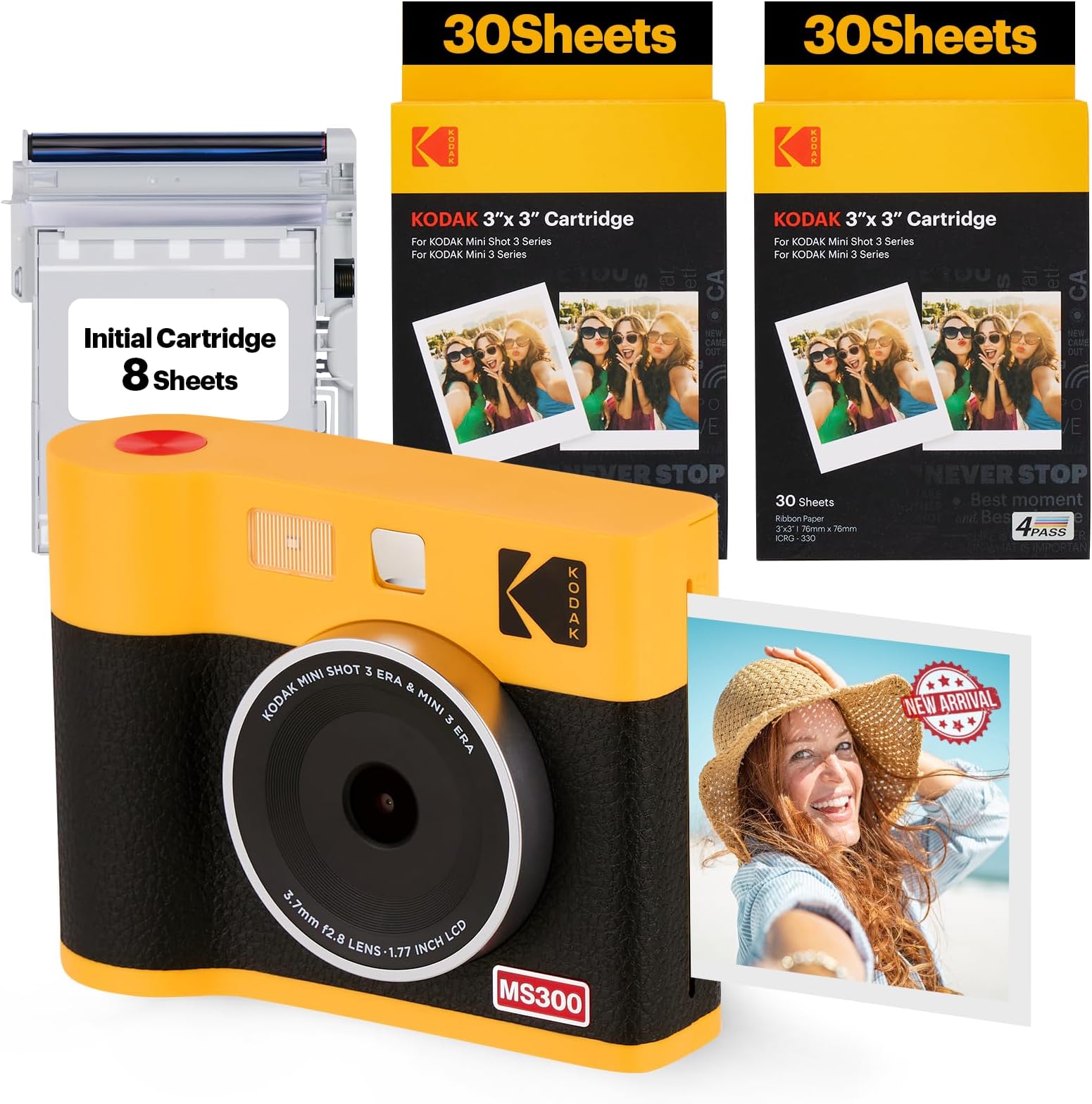 Amazon.com : KODAK Mini Shot 3 ERA 4PASS 2-in-1 Instant Camera and ...