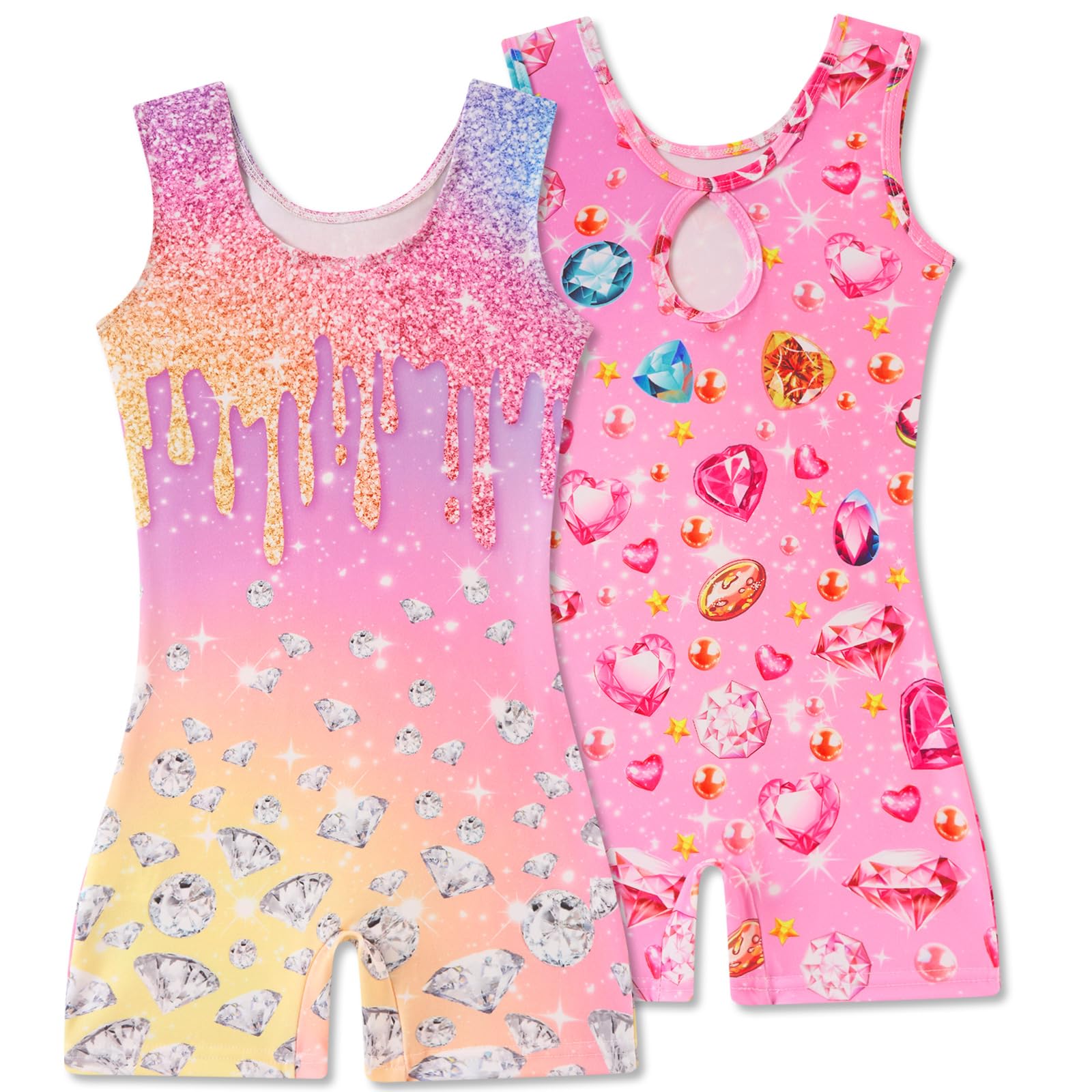 Snapklik.com : Taubow 2 Packs Gymnastics Leotards For Girls 4t 5t ...