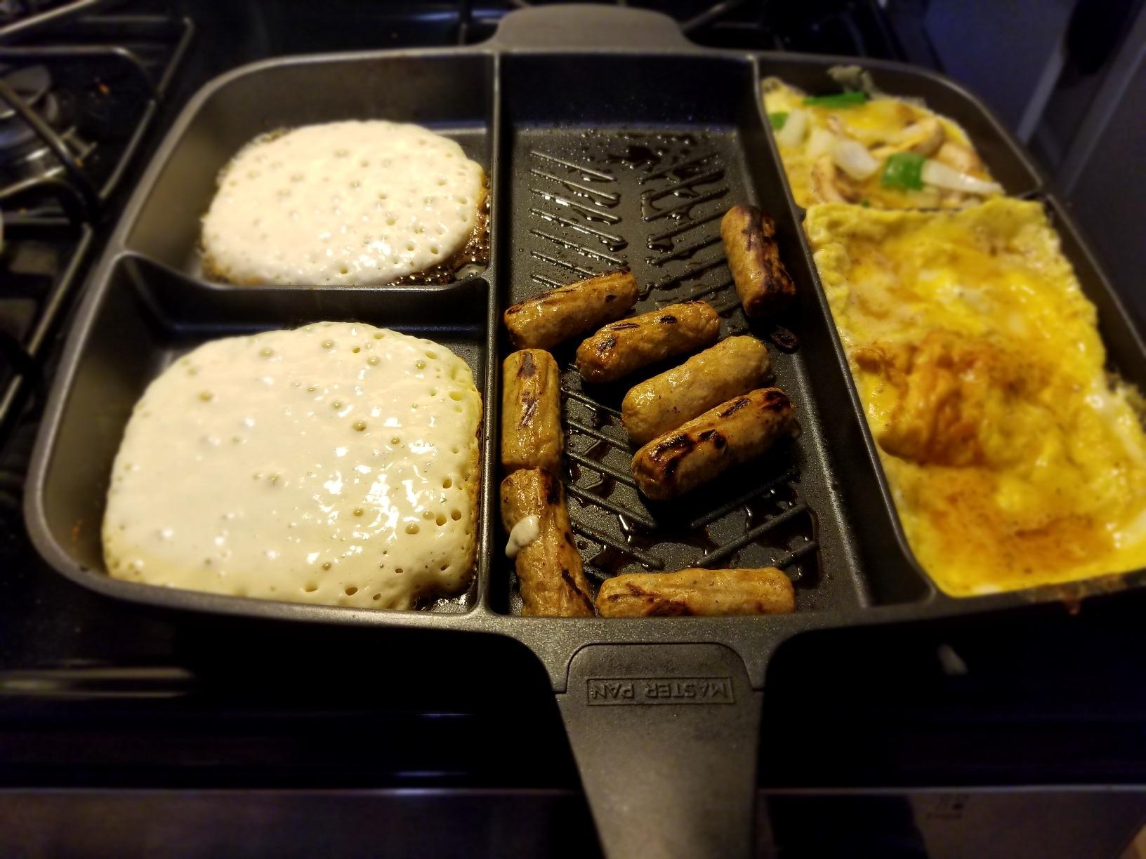 Amazon.com: Master Pan Divided Frying Pan for All-in-One Cooked ...