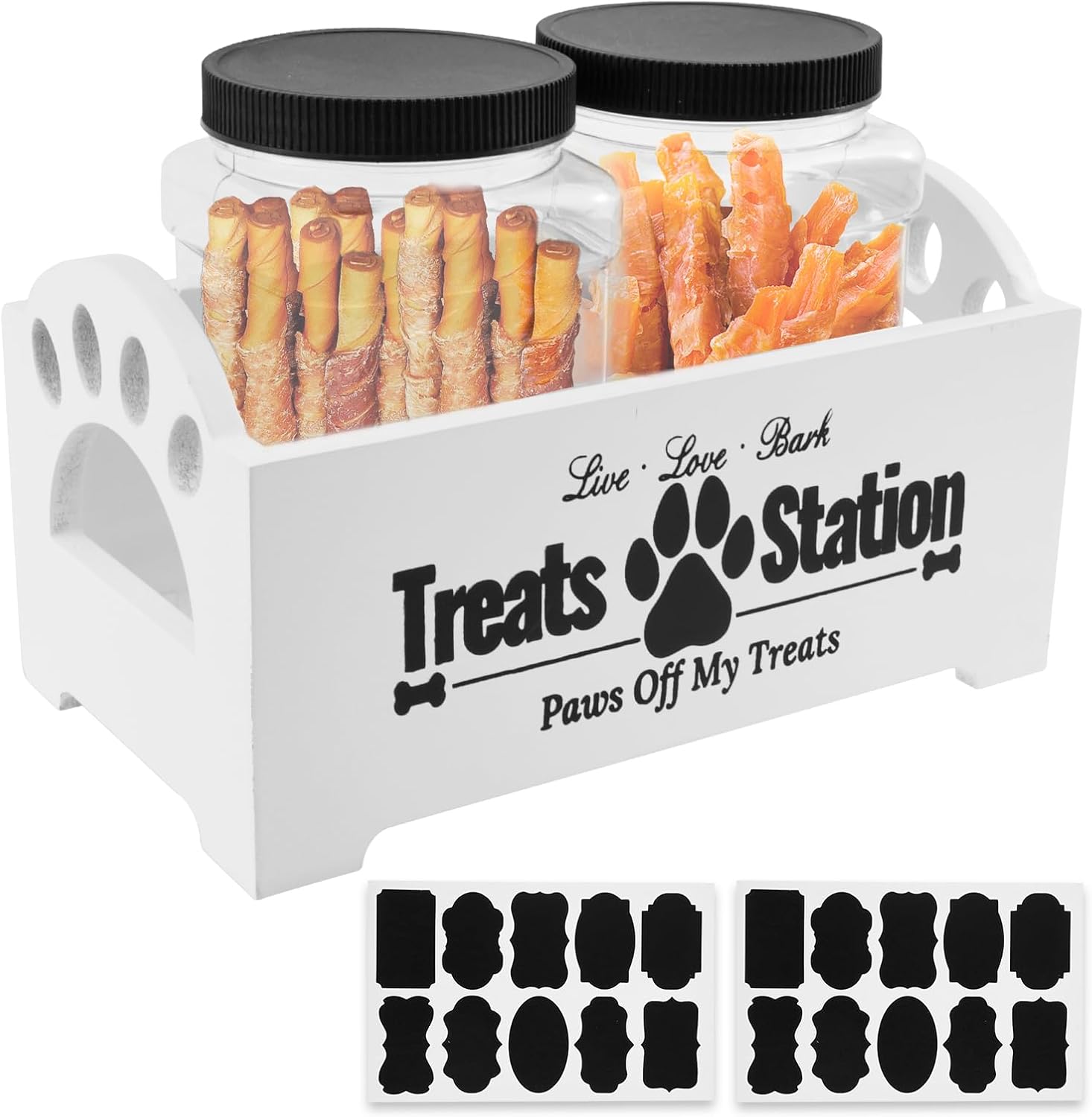 BUTORY Dog Treat Container With 2 Jars and Stickers Anti Deformation ...