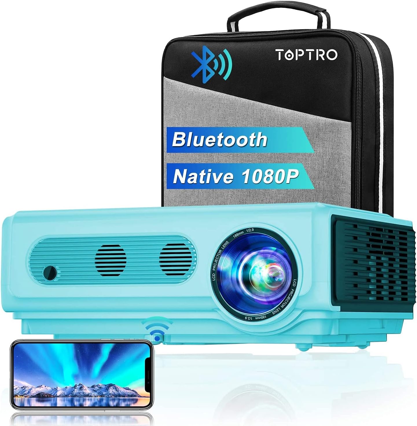 TOPTRO Projector,Upgraded 7000 Lumens Native 1920x1080P Full HD Video ...