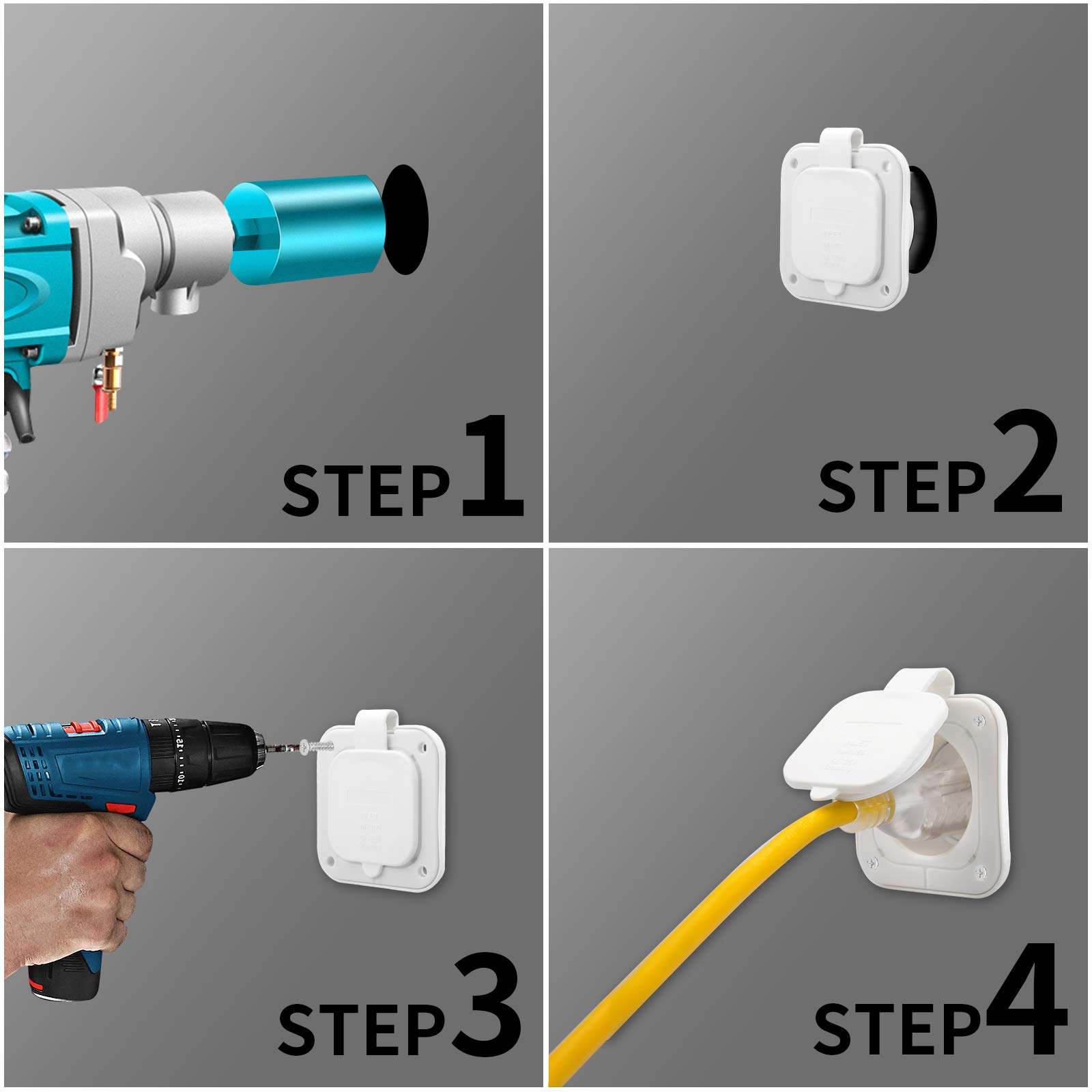 Snapklik.com : RVGUARD 15 Amp 125V AC Power Inlet Port Plug