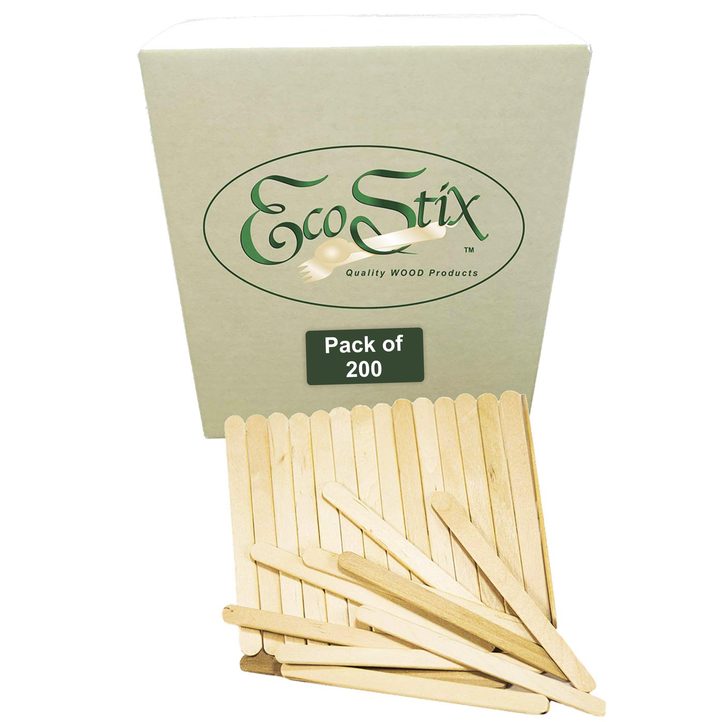 Snapklik.com : Eco Craft Stix 4-1/2" Wooden Craft Grade Ice Cream Stick