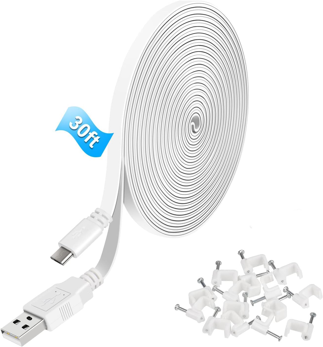 Amazon.com : 30ft/9m Charging Cable and Adapter for eufy Security ...