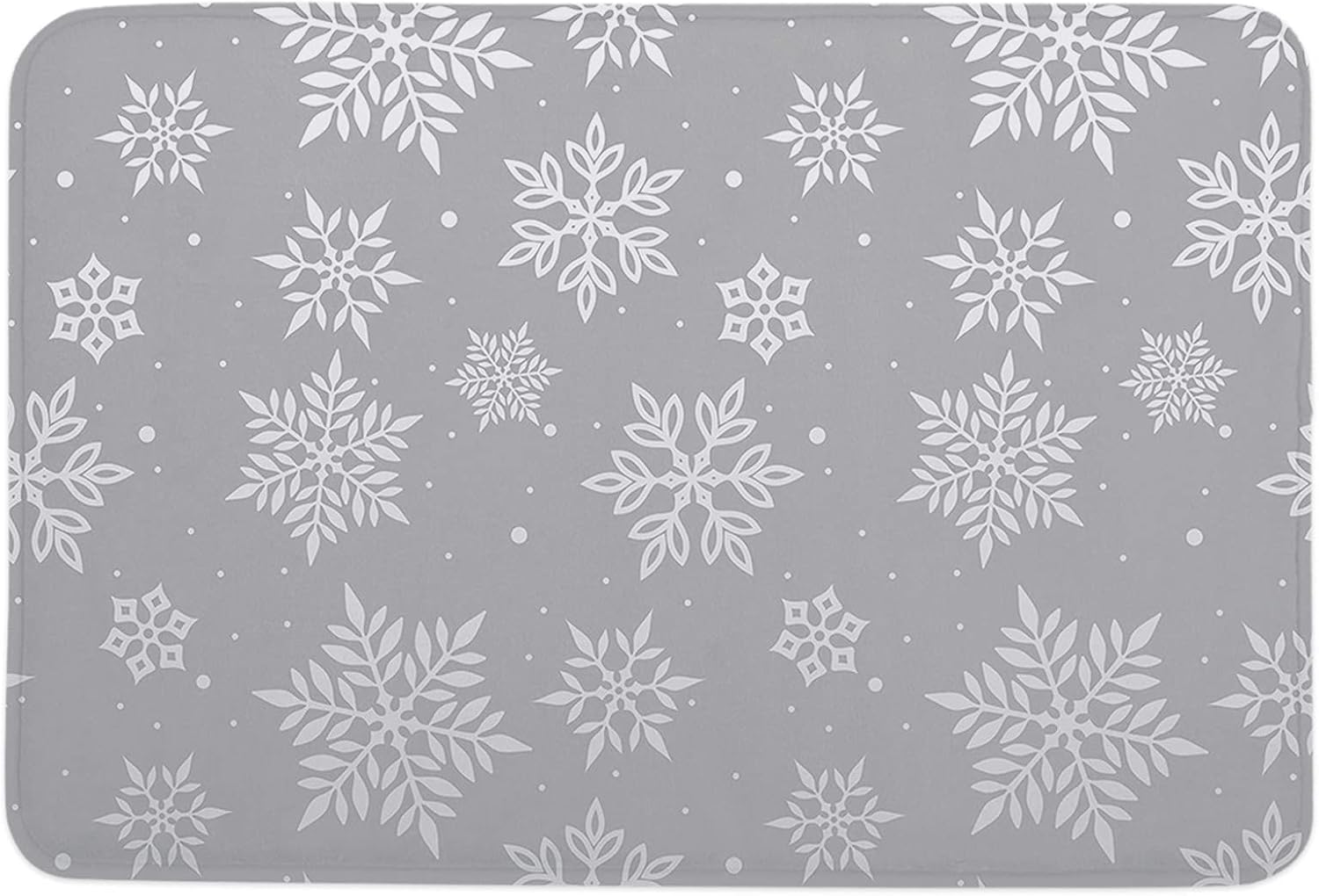 Amazon.com: Teather White Snowflake Christmas Bath Rugs Gray Backgound ...