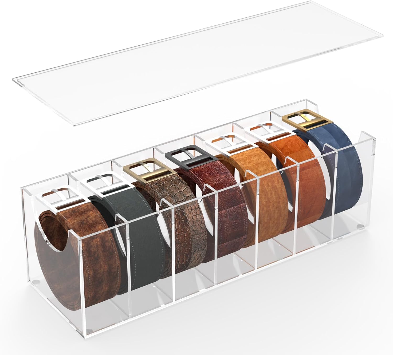 Amazon.com: Belt Organizer for Closet Acrylic Belt Organizer Box for ...
