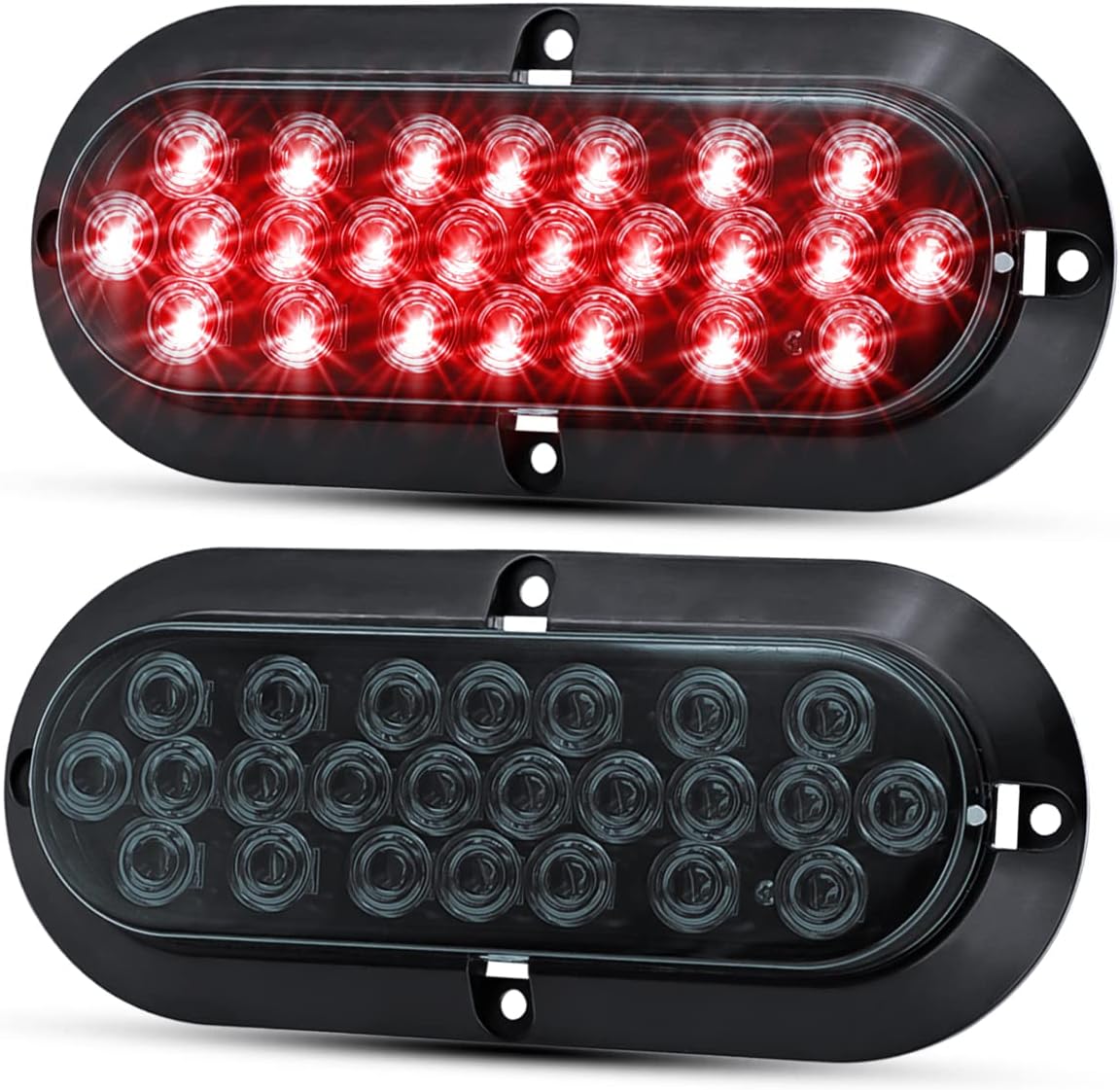 Amazon.com: [Pack of 2] Ledvillage 6 Inch Smoked Lens Red LED Oval Tail ...