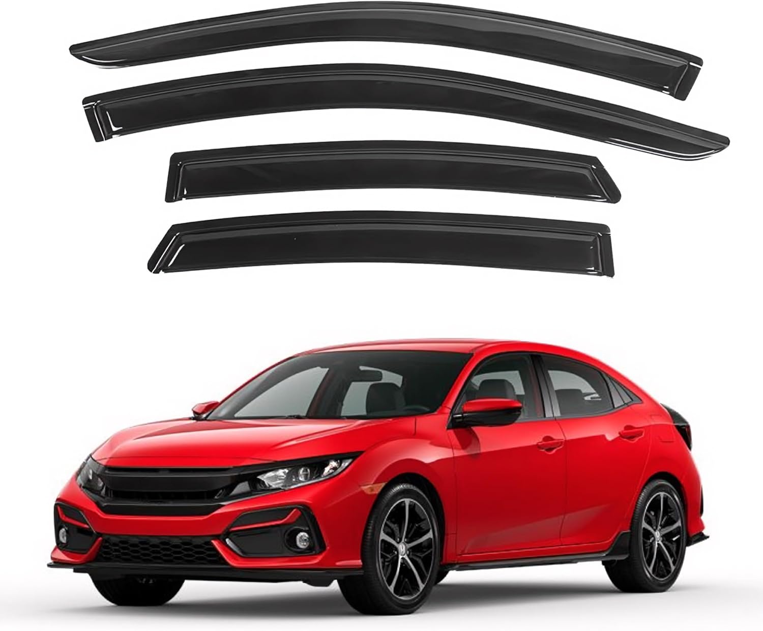 Amazon.com: IG Window Visor for Honda Civic Hatchback 2016-2021, Rain ...