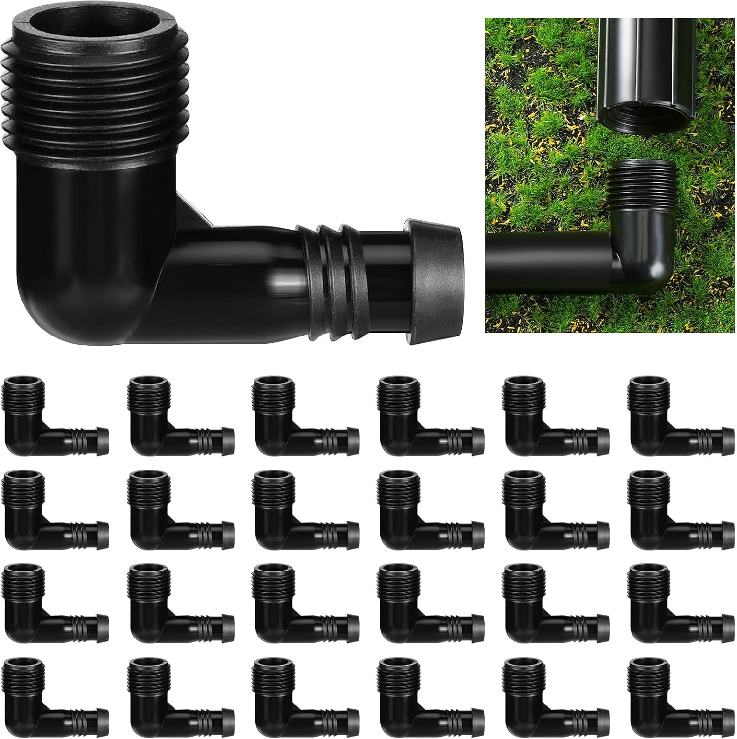 Amazon.com : Tellegloww 25 Pack Riser Fitting, 1/2" Male Pipe Thread x ...