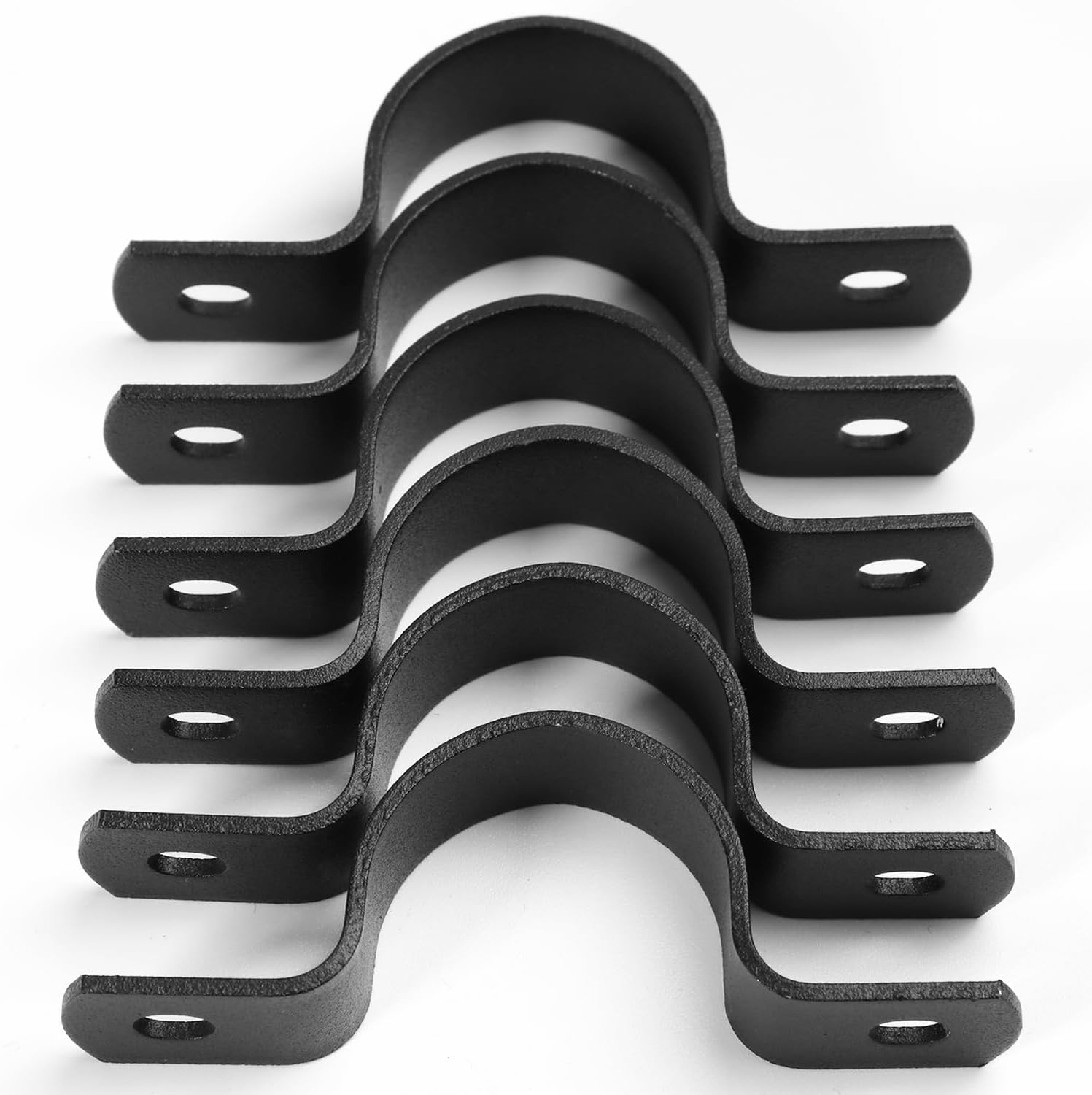 AGUTEA Black Durable U-Clamps Metal Pipe Clamps Double Hole Double Hole ...