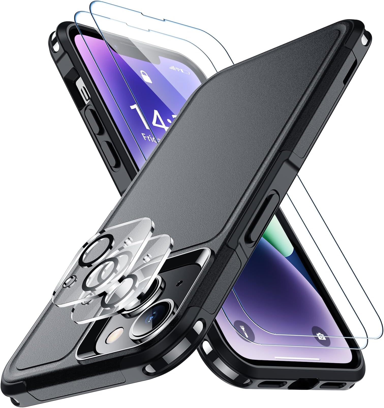 Amazon.com: Mkeke for iPhone 14 Case for iPhone 13 Case Black ...