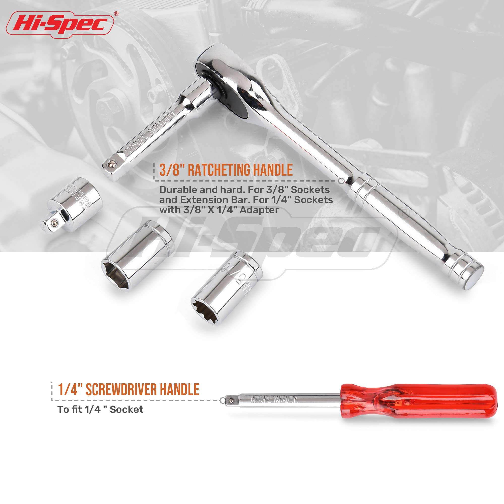 Snapklik.com : 39 Piece SAE & Metric Multi Socket Set 1/4 & 3/8” Inch ...