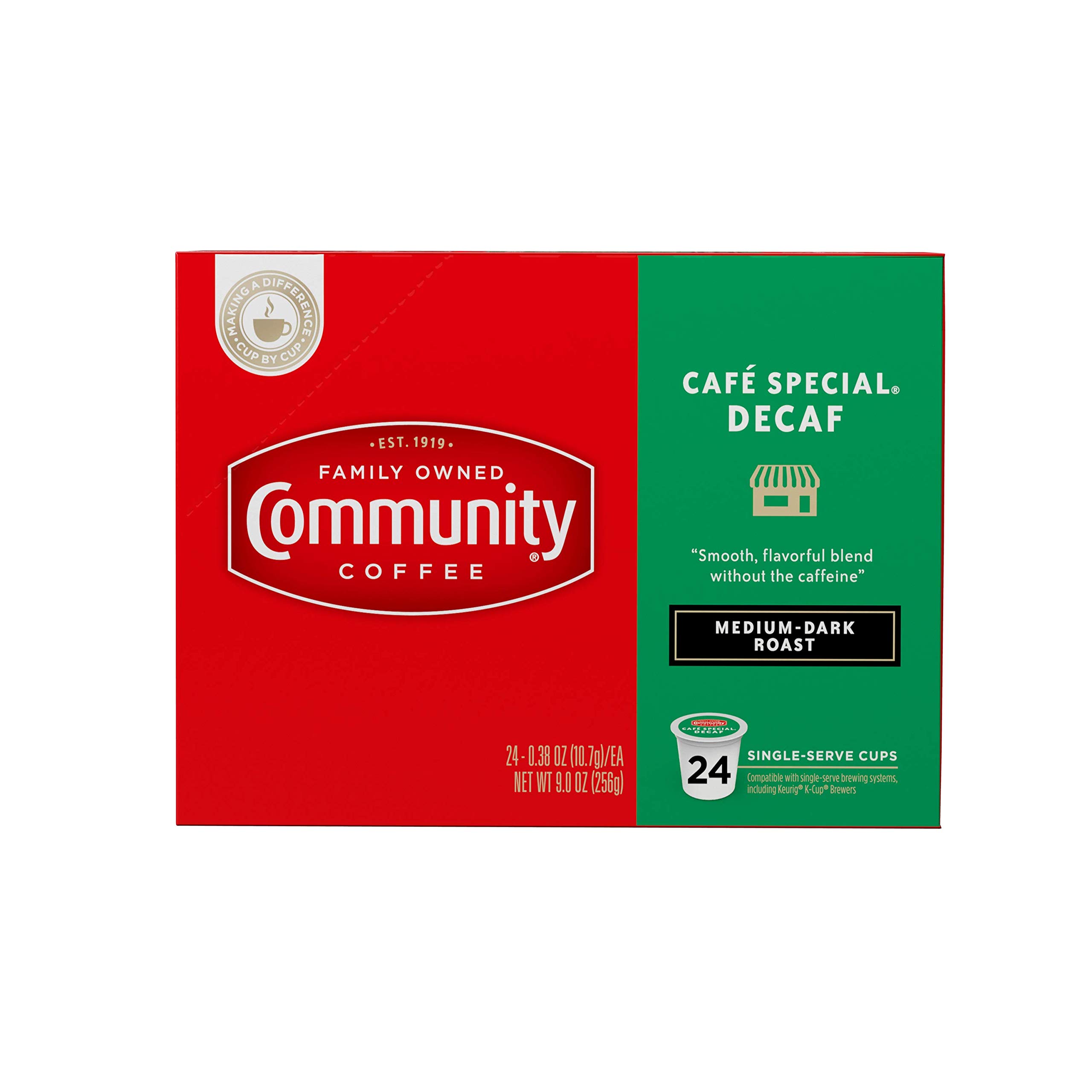 Community Coffee Café Special Decaf 96 Count Coffee Pods, Medium-Dark ...