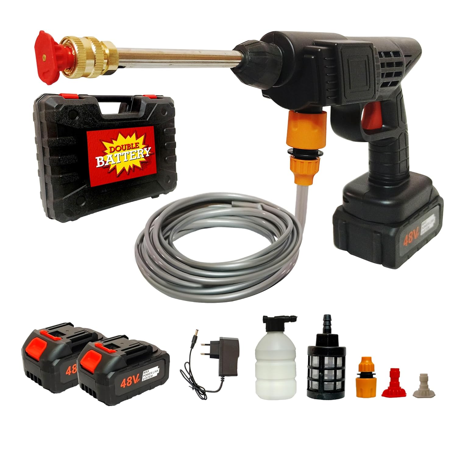 SRIBAARA 48V Cordless High Pressure Washer Portable Water Sprayer Gun ...