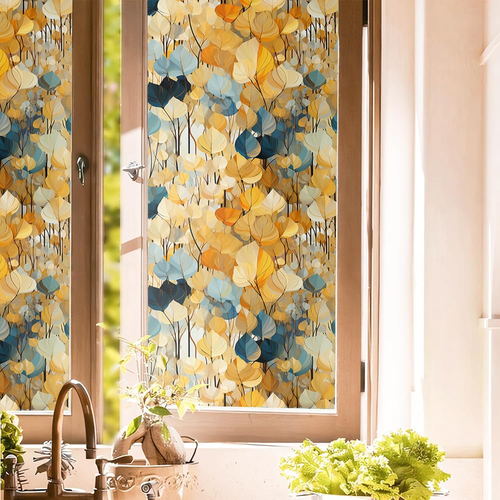 Amazon.com: 16“x118 Boho Modern Abstract Leaves Double Side Window ...