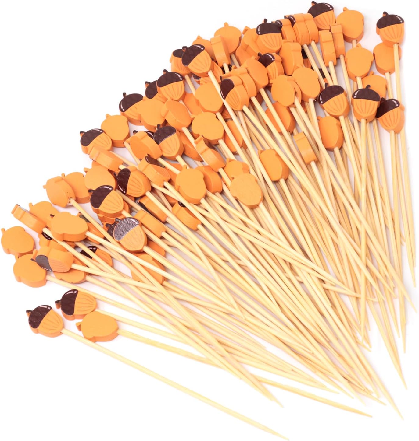 Amazon.com | Honbay 100PCS Fall Acorn Bamboo Cocktail Picks Fruit Food ...