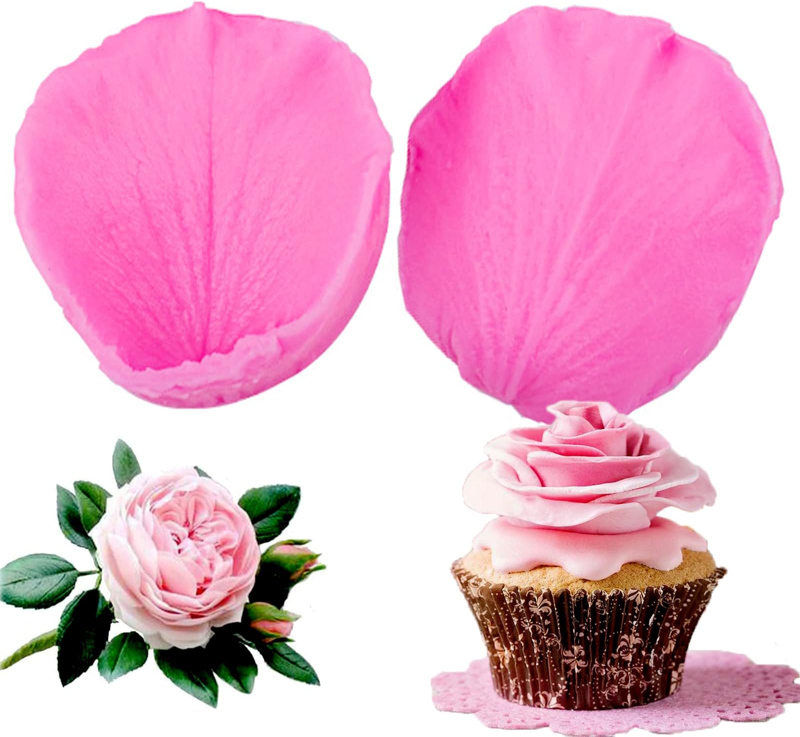 Amazon.com: Rose Petal Veiner Mold - Silicone Rose Mold, 3D Rose Petals ...