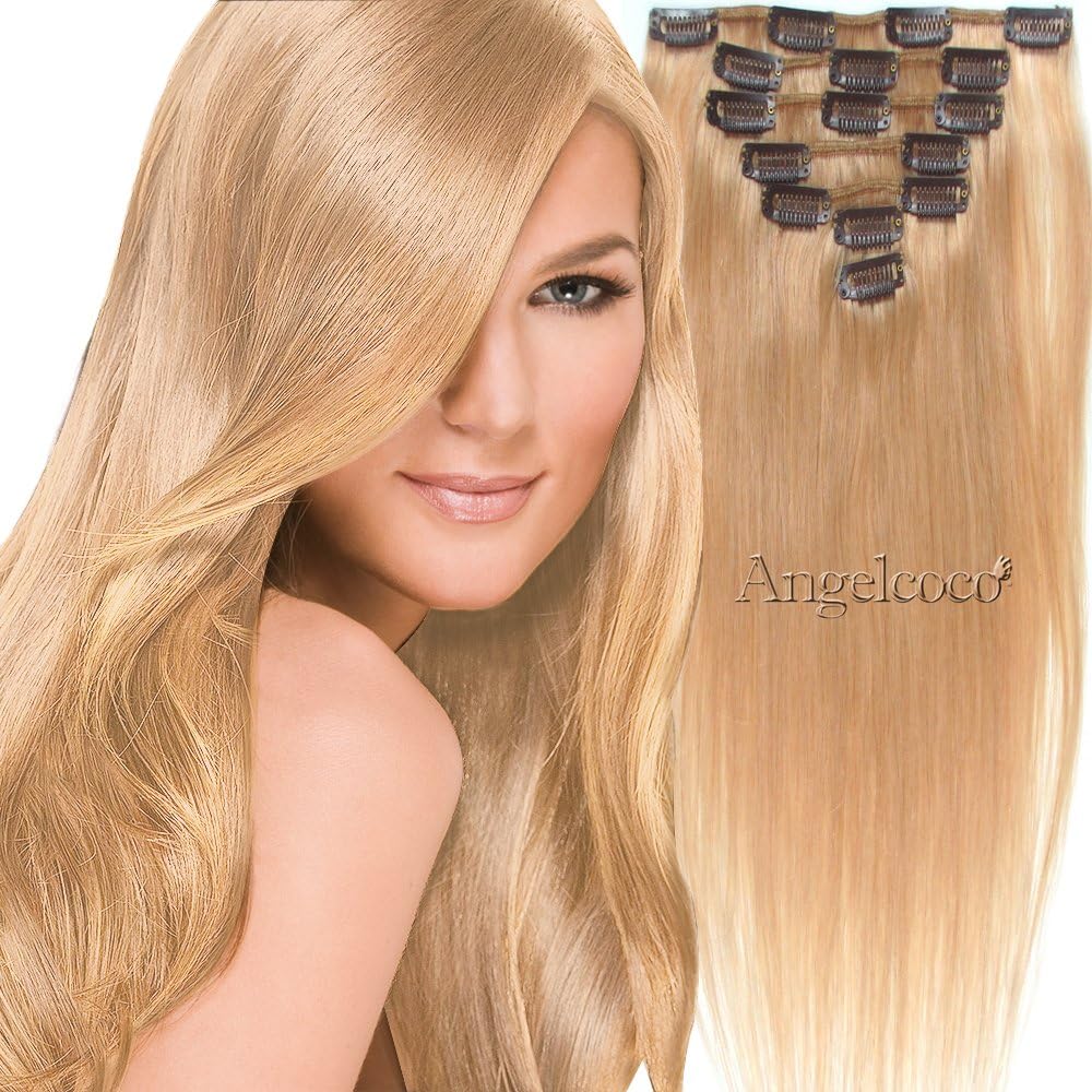 Angelcoco Extension Capelli Veri Remy Con Clip 38cm 7 Pz 70g Colore 27 ...