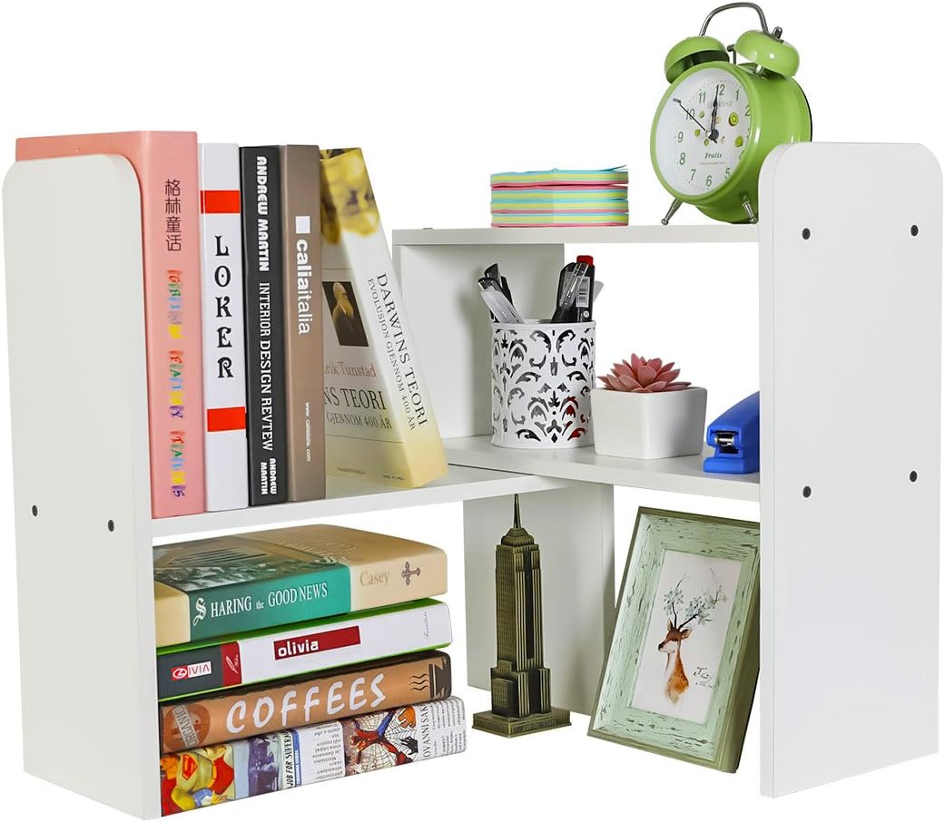 Amazon.com: Navaris Desk Organizer Shelf Unit - Bamboo Desktop Shelves ...