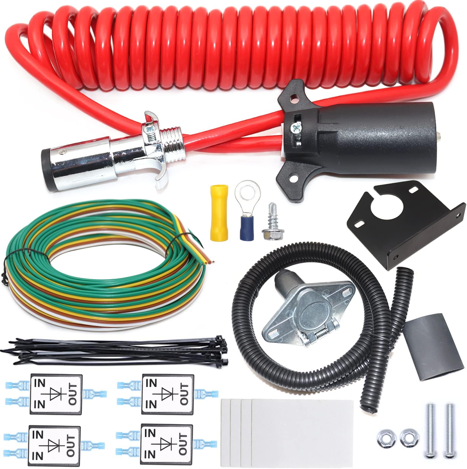 Amazon.com: Oyviny Motorhome RV Towed Vehicle Wiring Diode Kit, 4 Way ...