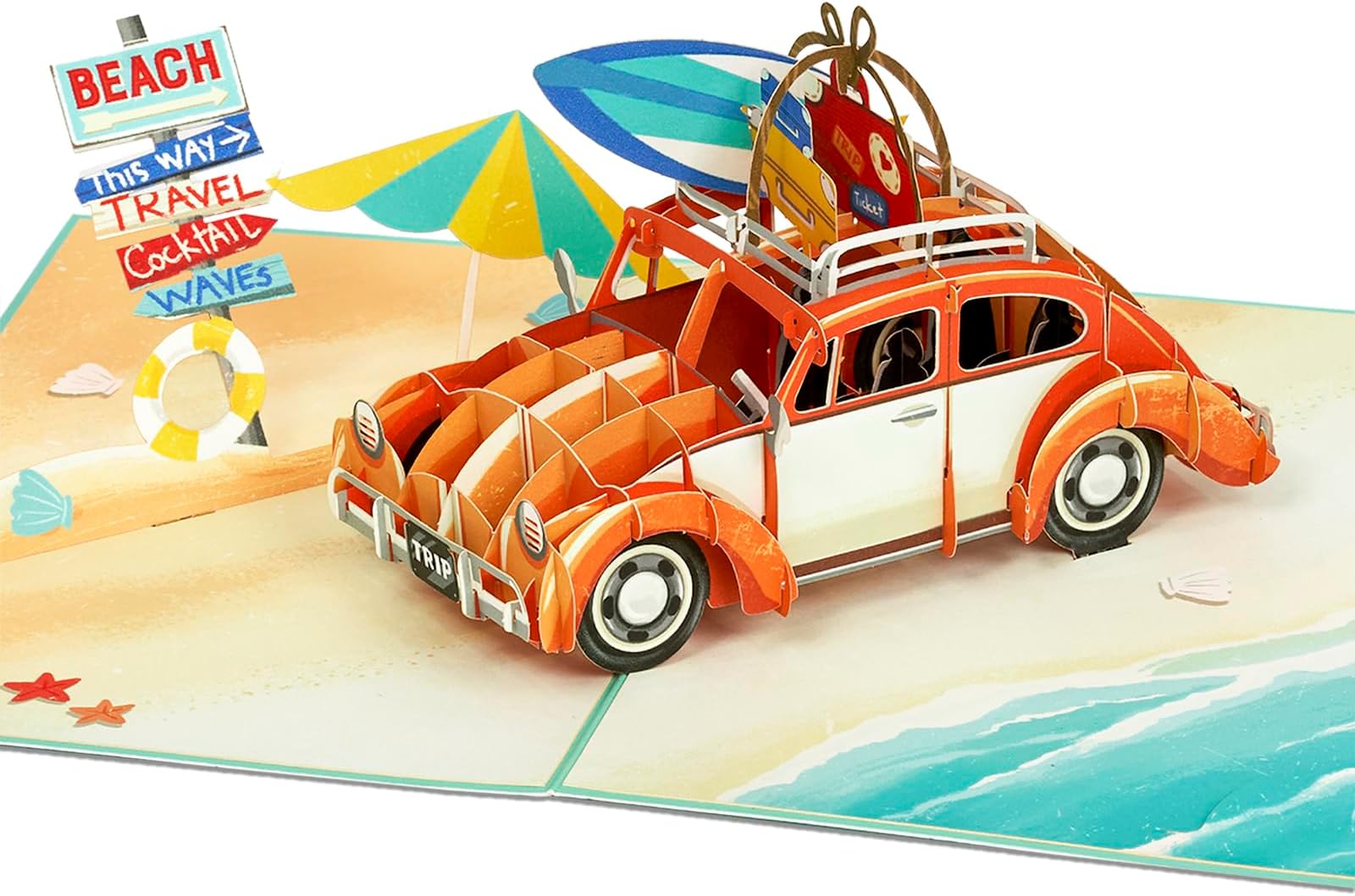 POPWOW Auto Pop Up Karte, Käfer Käfer, New Adventure, Road Trip, Urlaub ...