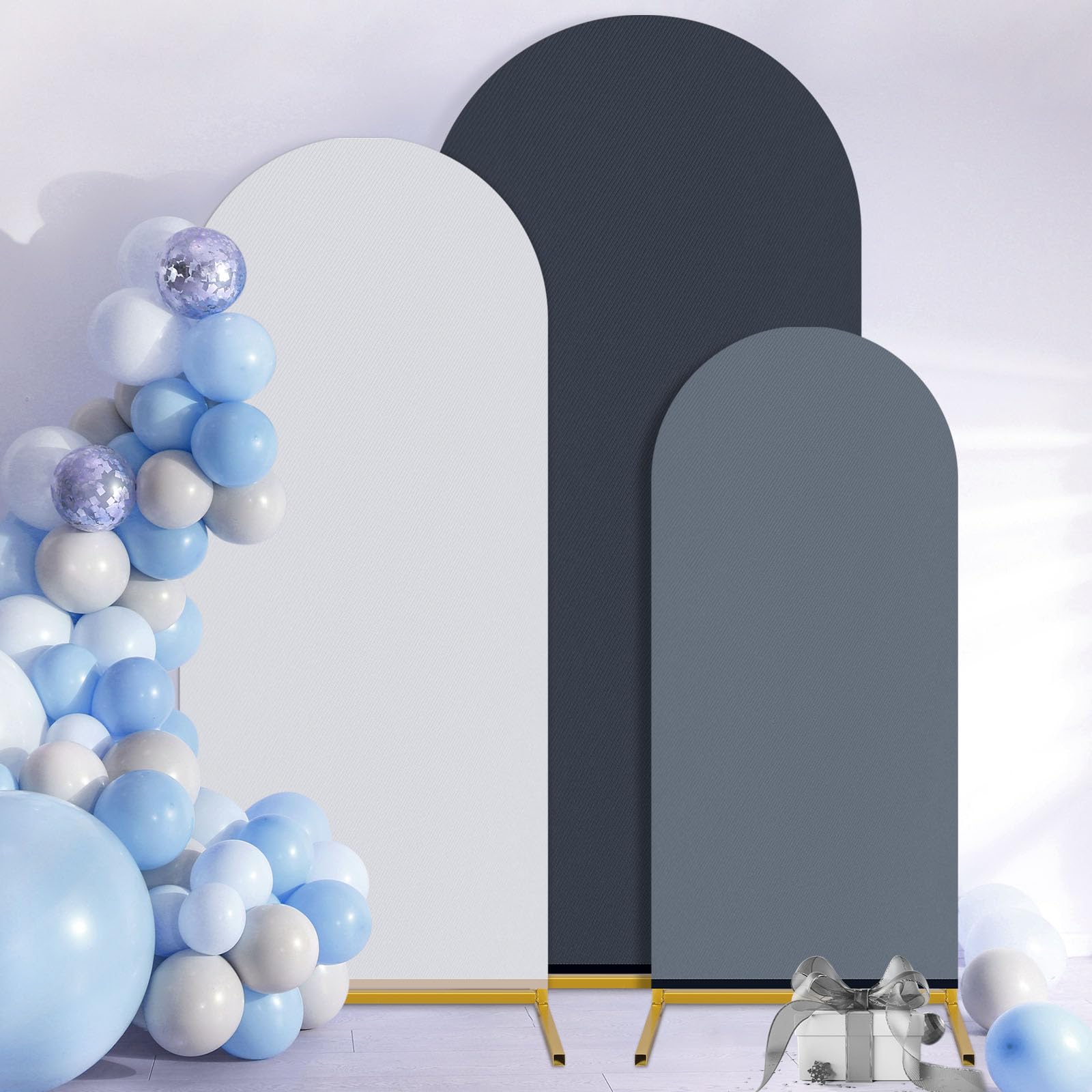 SmoothNovelty 3 Pcs Wedding Arch Backdrop Cover 4ft/5ft/6ft Spandex ...