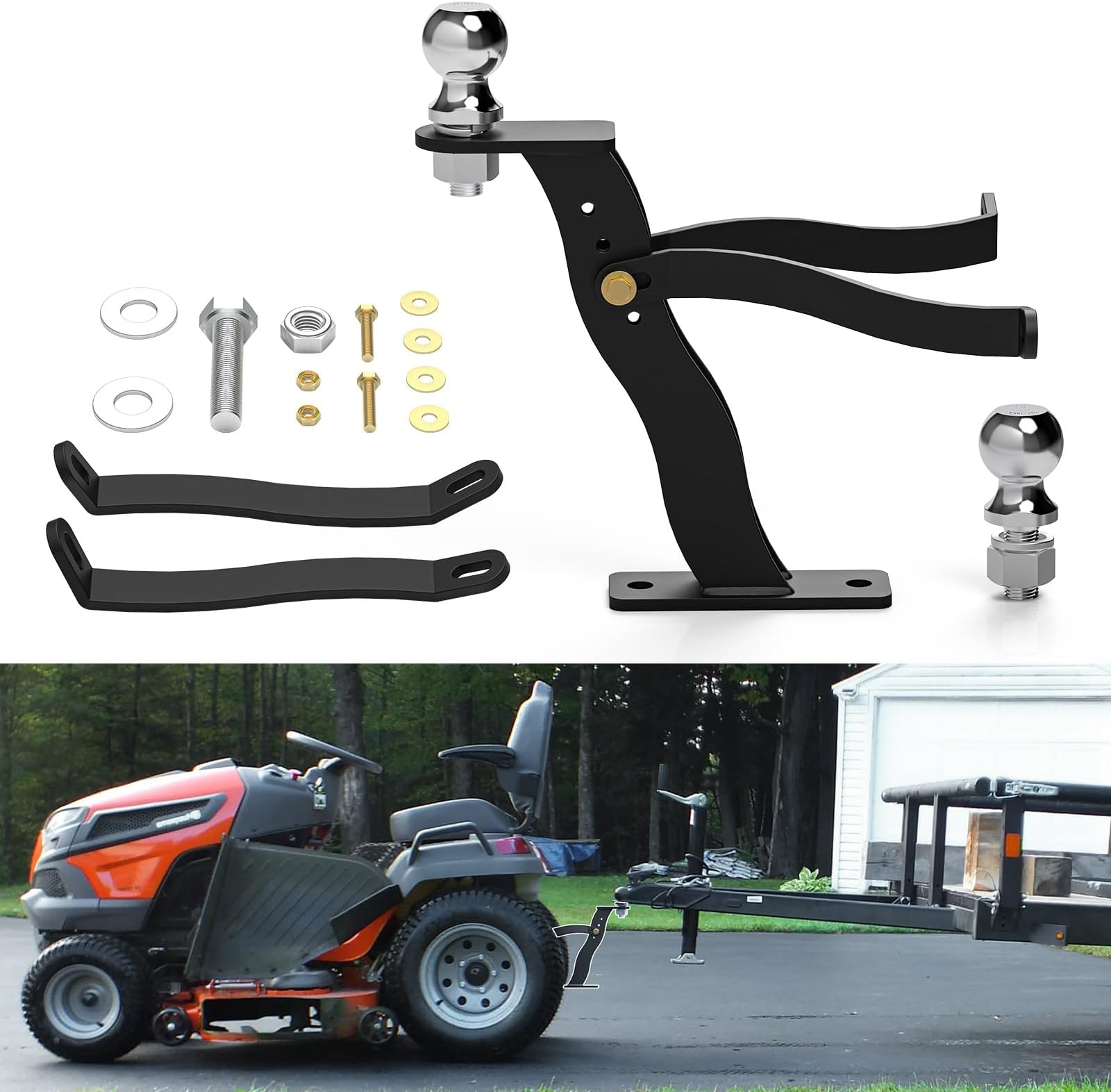 Amazon.com: Sulythw Lawn Mower Trailer Towing Hitch, Riding Mower ...