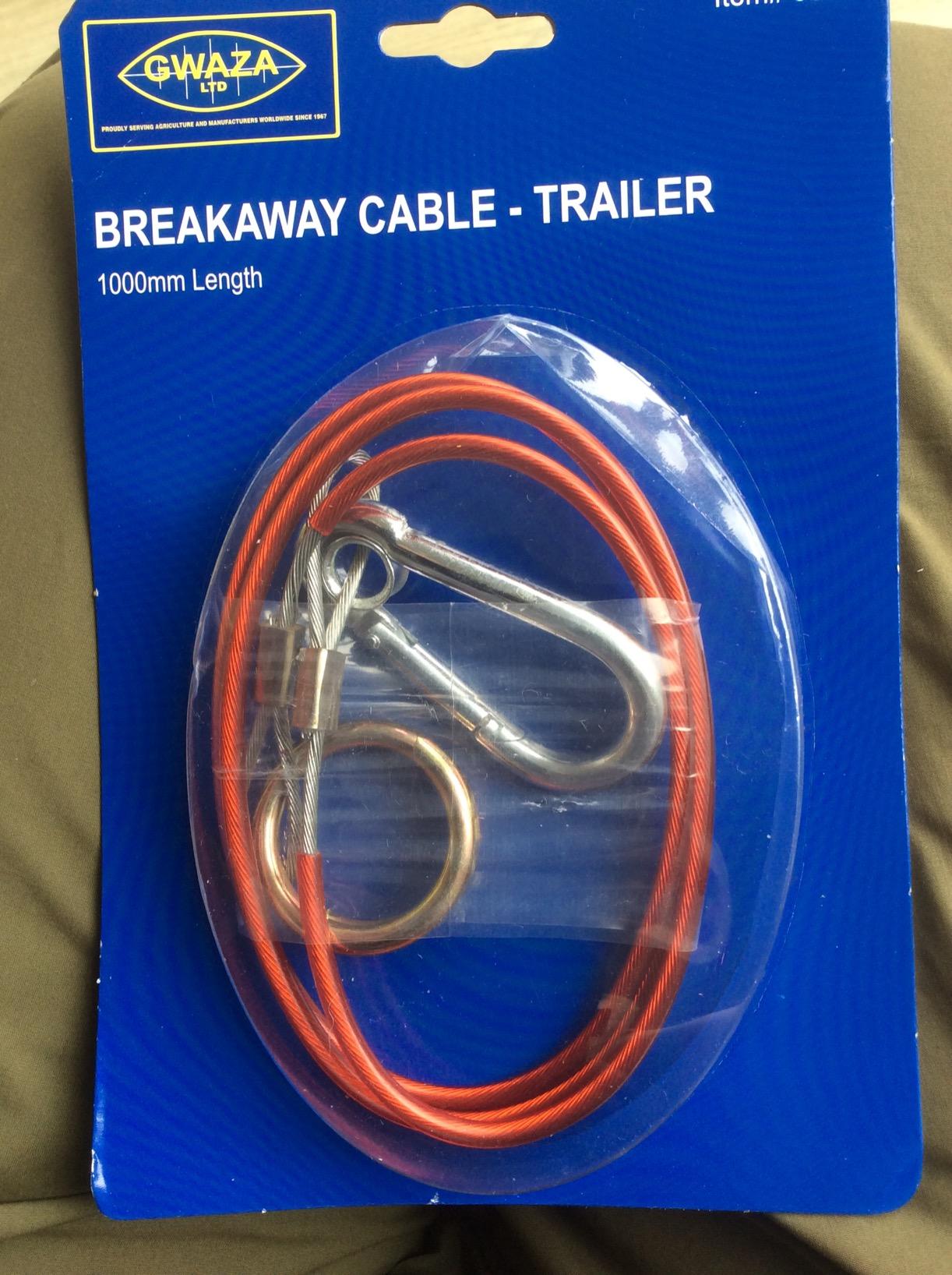 Maypole 1m x 3 mm Red PVC Breakaway Cable For Braked Trailers and ...