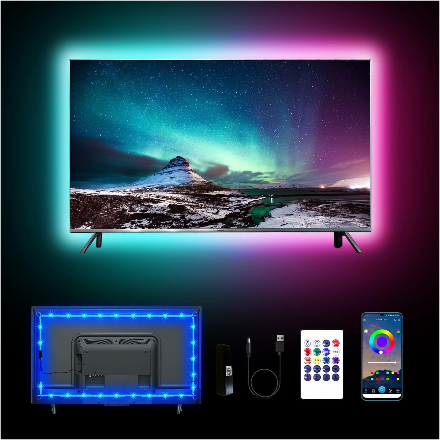 Amazon.com: dalattin Led Lights for TV, 8.2ft TV Lights Behind USB Led ...