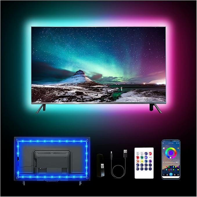 Amazon.com: dalattin 12.5ft Led Lights for TV, 40-55 Inch USB RGB LED ...