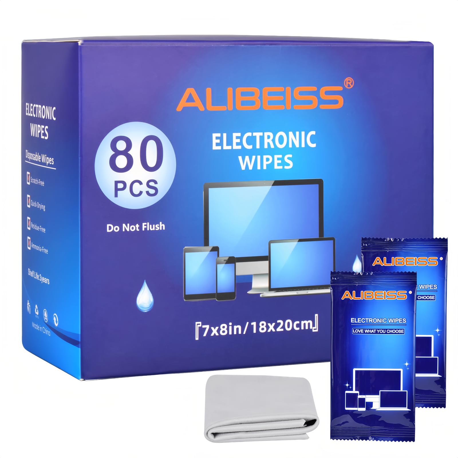 Amazon.com : Electonic Wipes Alibeiss Screen Cleaner Wipes (80P,8 ...