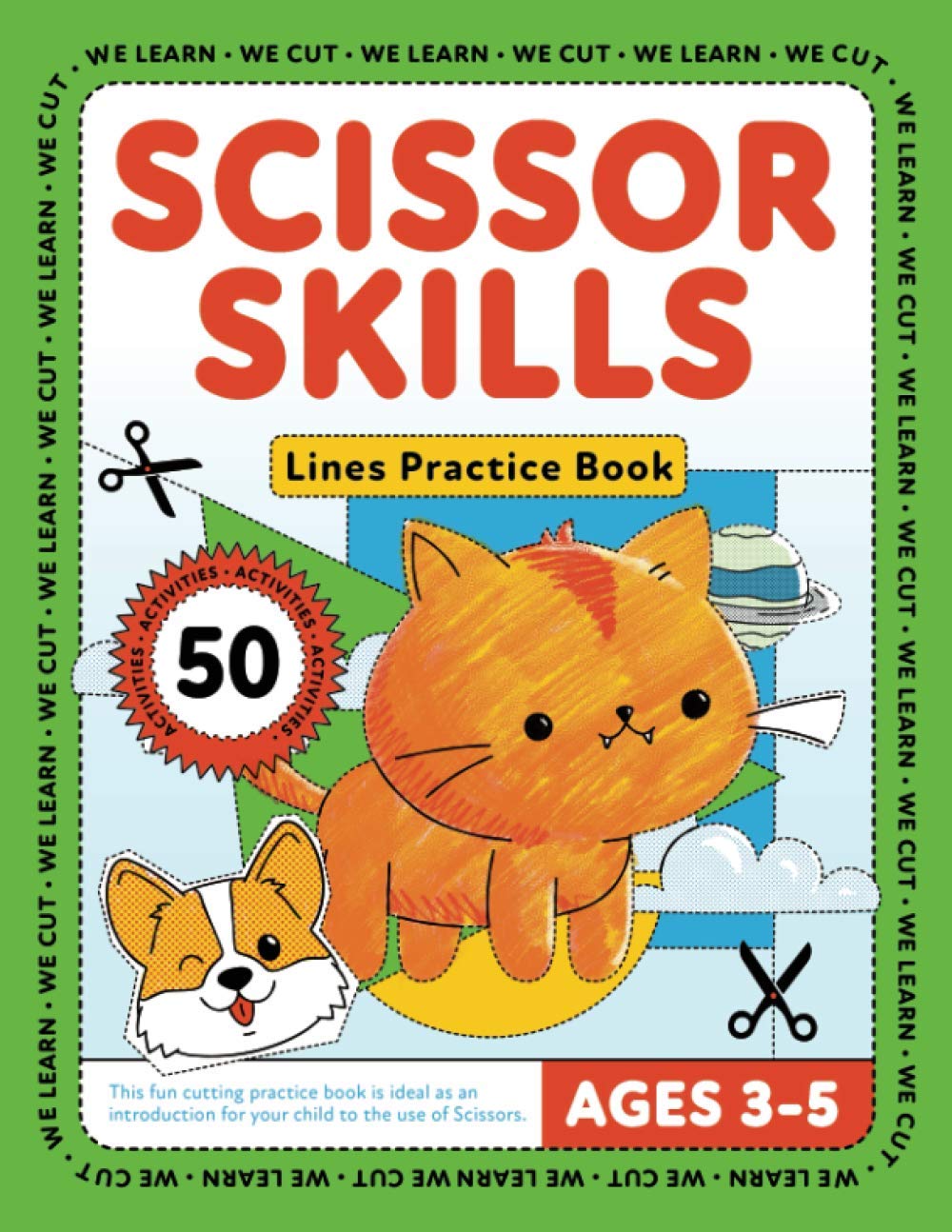 Scissor Skills Lines: Fun Scissor Skills Activity Pad, 50 Cutting ...