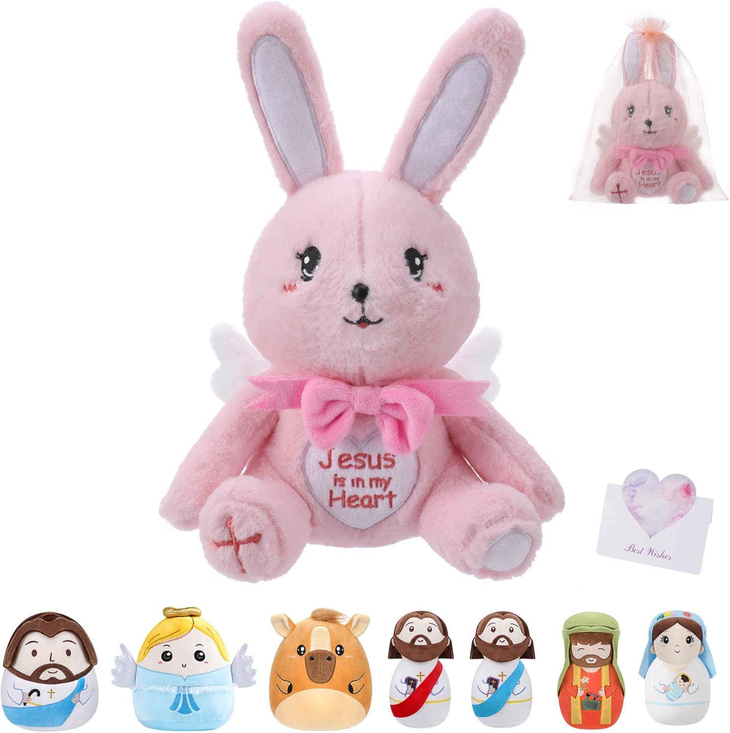 Amazon.com: LeYoHa Easter Bunny Stuffed Animals Gift - 12" Pink Rabbit ...