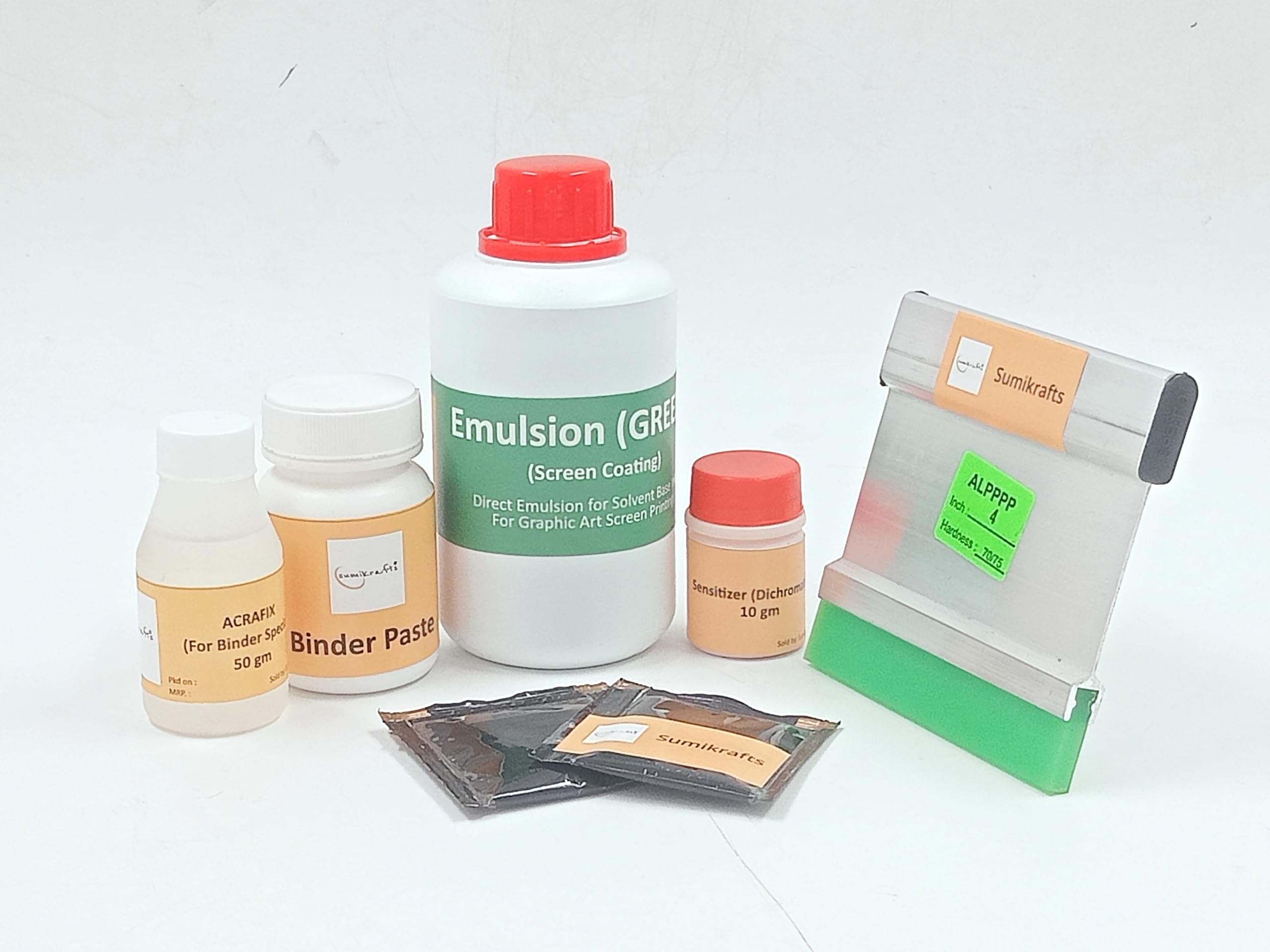 sumikrafts Screen Printing kit: Photo Emulsion Green 200gm+Sensitizer ...