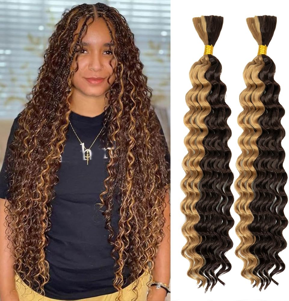 Amazon.com: FYIMUYI Perfect Boho Braids with 150g Deep Wave Bulk Hair ...