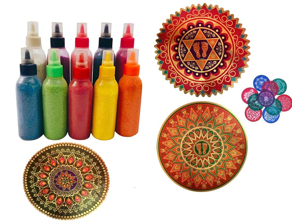 Buy TRENDYDECOR Rangoli Colour Powder Tube Kit Diwali Decoration Items ...