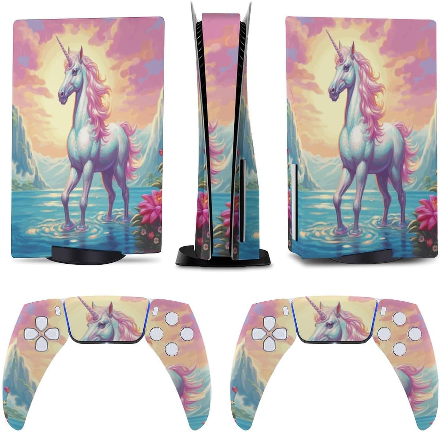 Buyidec Unicorn Rainbow PS5 Skin Console and Controller Accessories ...