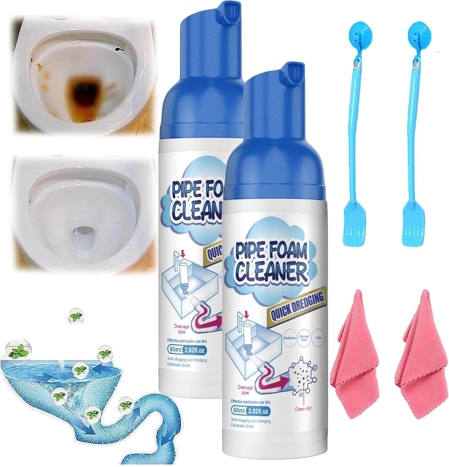 Japanese Drain Foam Cleaner, Foaming Sink Drain Cleaner, Foaming Drain ...