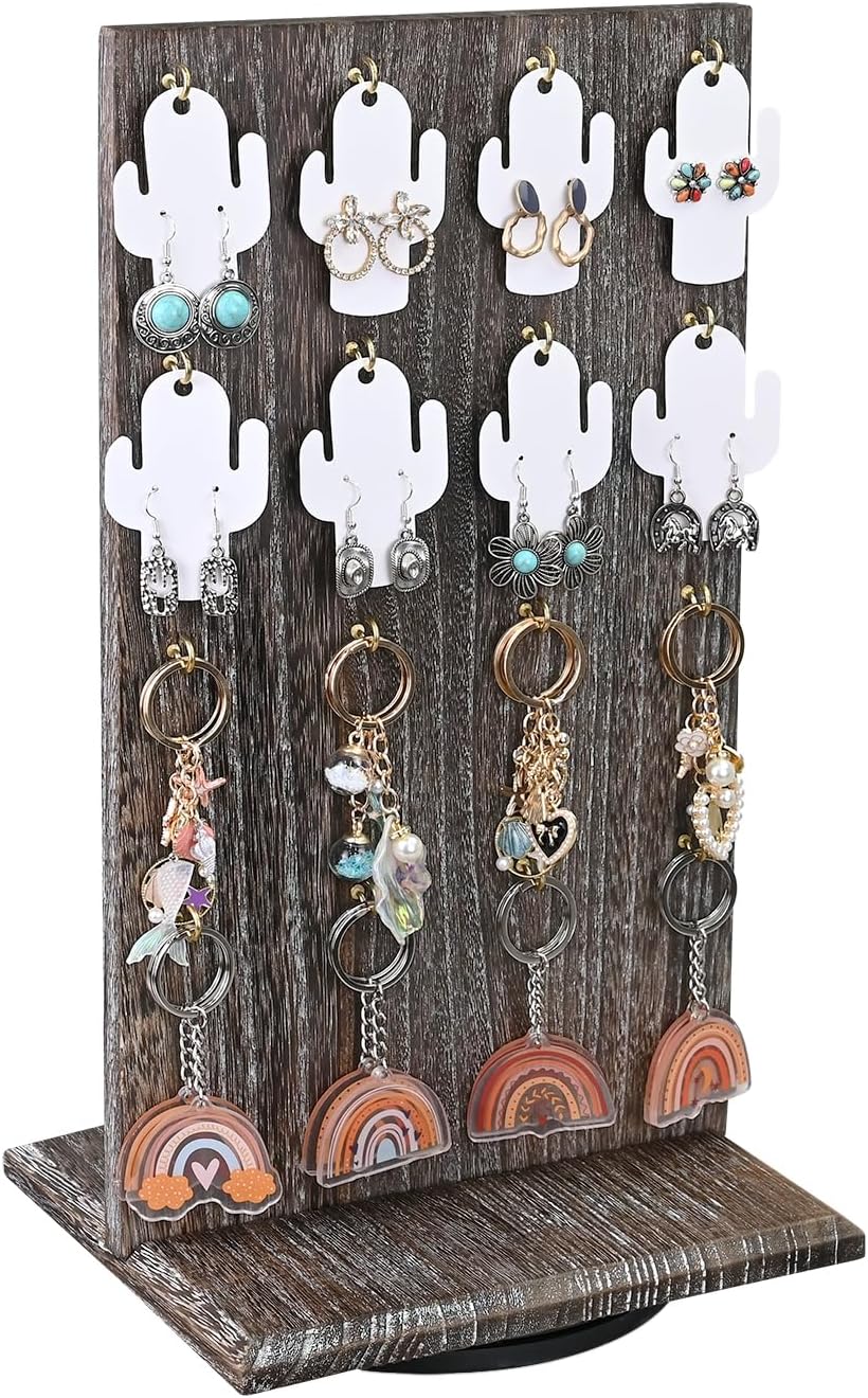 Amazon.com: Ikee Design Free Assemble Wood Hexagon Rotating Jewelry ...