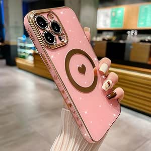 Amazon.com: MGQILING Compatible with iPhone 12 Pro Max Magnetic Glitter Case-6.7 Inch, Luxury ...