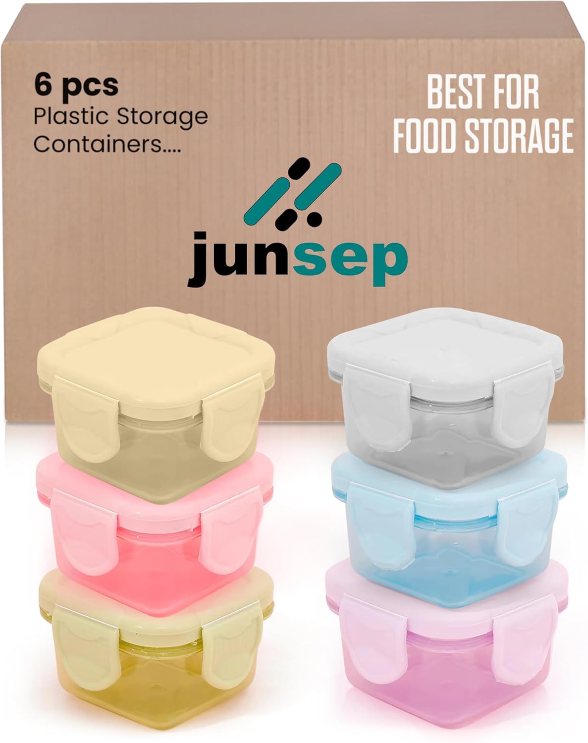 Amazon.com: junsep Plastic mini food storage container's 60ml airtight ...