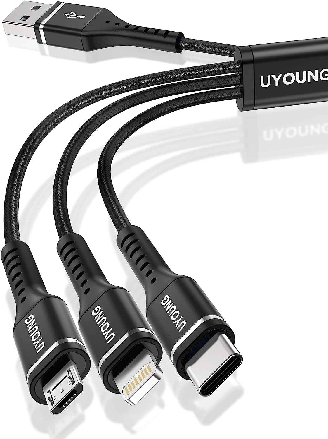 2 Pack 4 FT Multi Charging Cable Multiple USB 3 in 1 Charger Cable ...