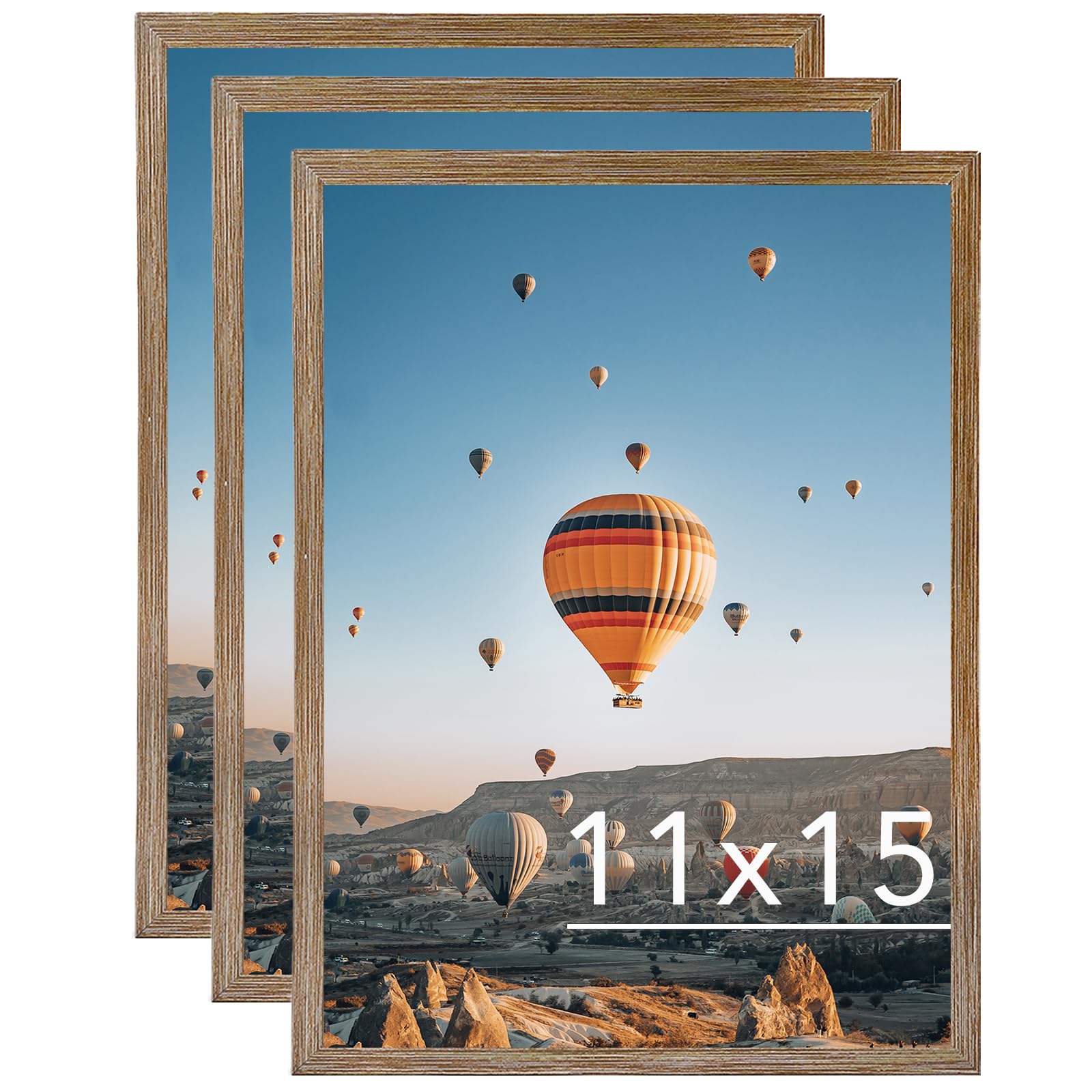 Snapklik.com : JCJMY 11x15 Rustic Brown Picture Frame Set Of 3 ...