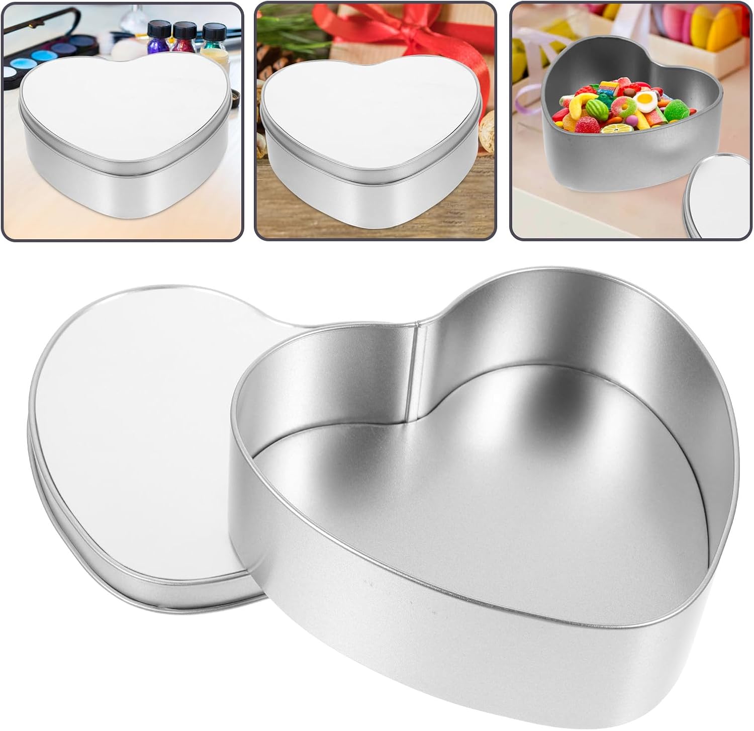 HOODANCOS Herzförmige Metallbox mit Deckel Sublimations DIY ...